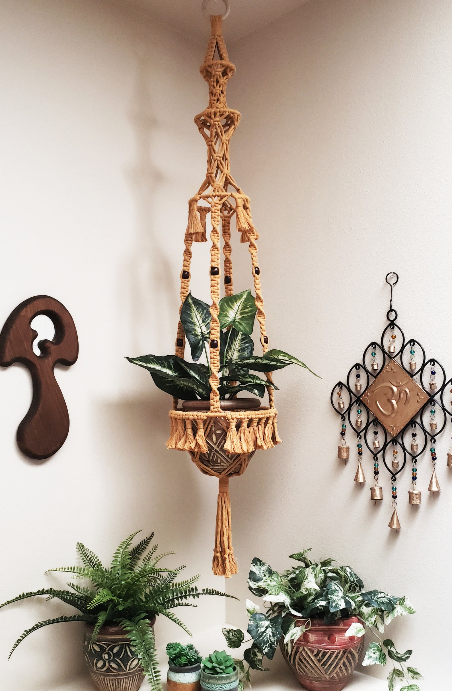 Bohemian Vintage Style Hippie Macrame Plant Hanger - Etsy