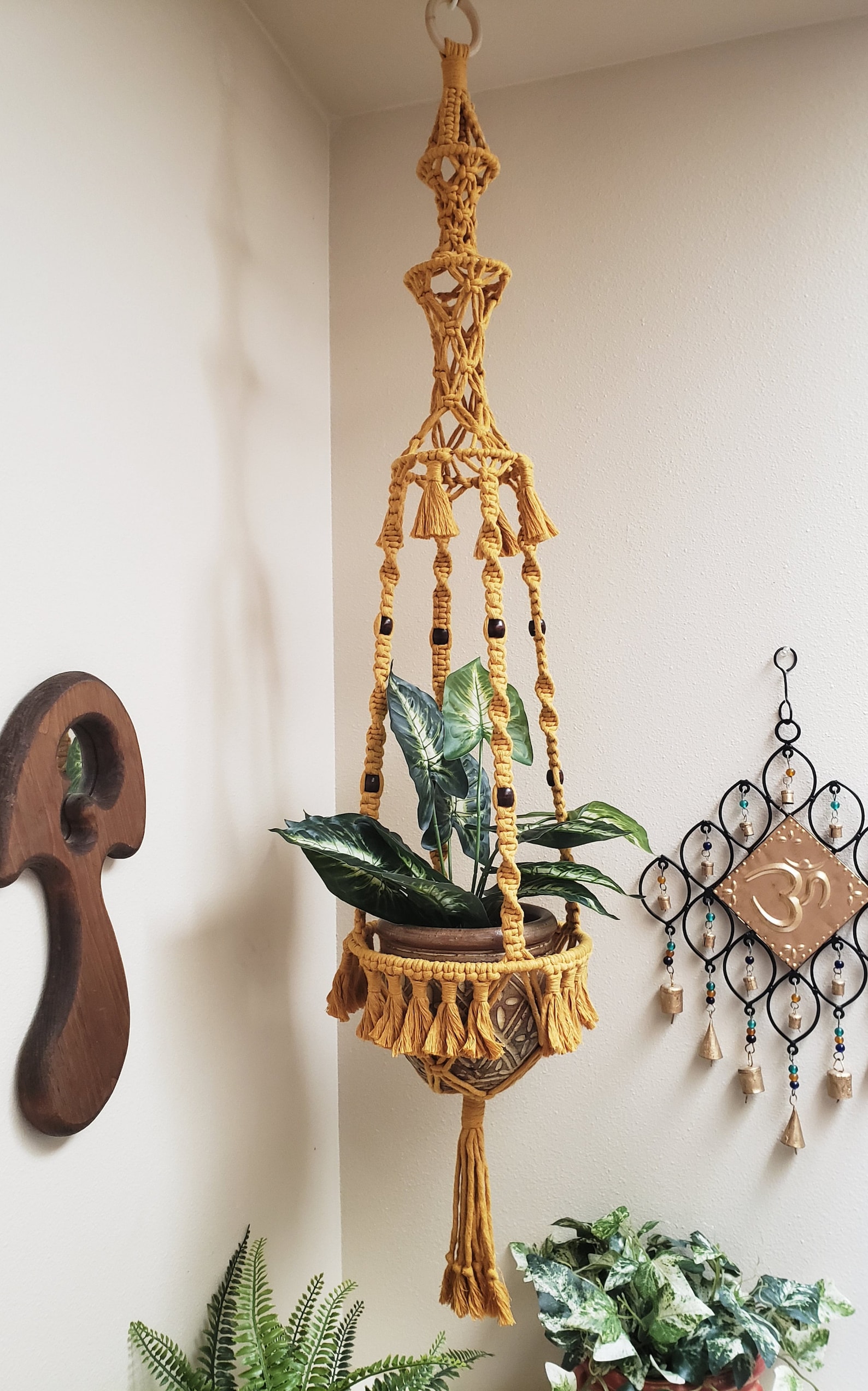 Bohemian Vintage Style Hippie Macrame Plant Hanger - Etsy