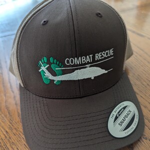 Combat Rescue HH-60 Embroidered Snapback Trucker Cap | Helicopter Hat | Military Hat | Aircraft ...