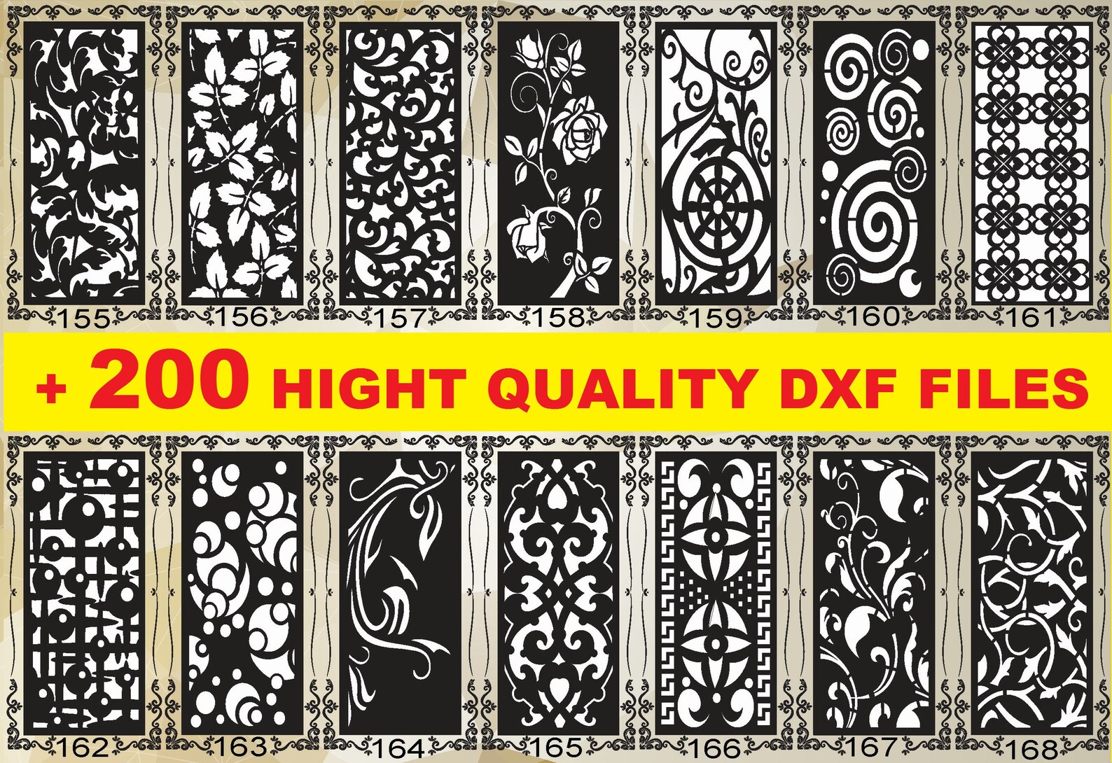 200 archivos dxf Geometric Patterns Panel Plantillas para CNC | Etsy