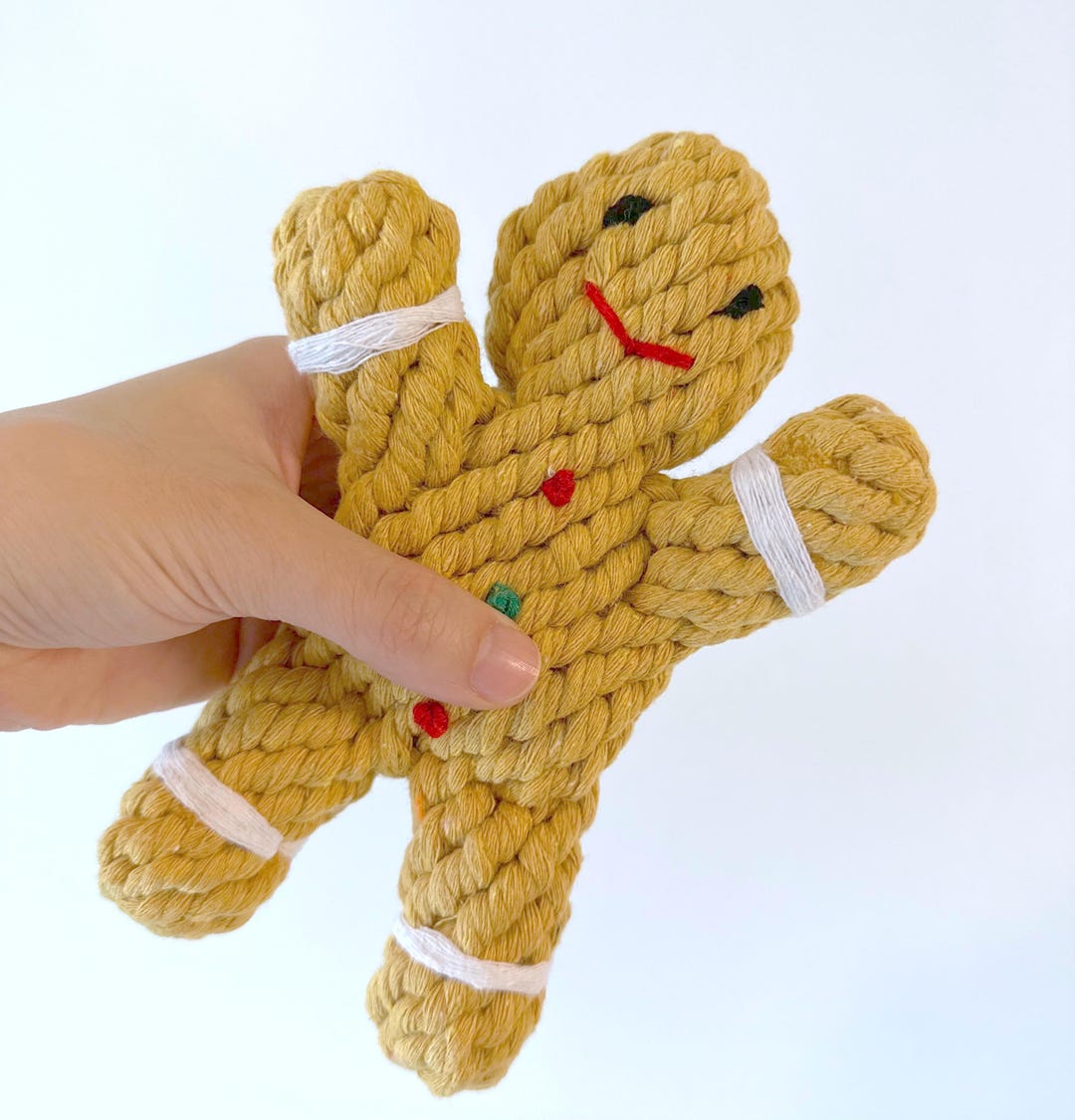 Handmade Sustainable Gingerman Dog Rope Toys - Etsy