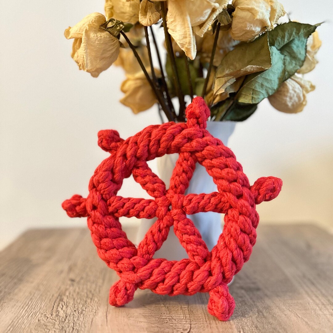 Braided Red Wheel Rope Toys, Tug of War Toys, Handmade Dog Rope Anchor ...