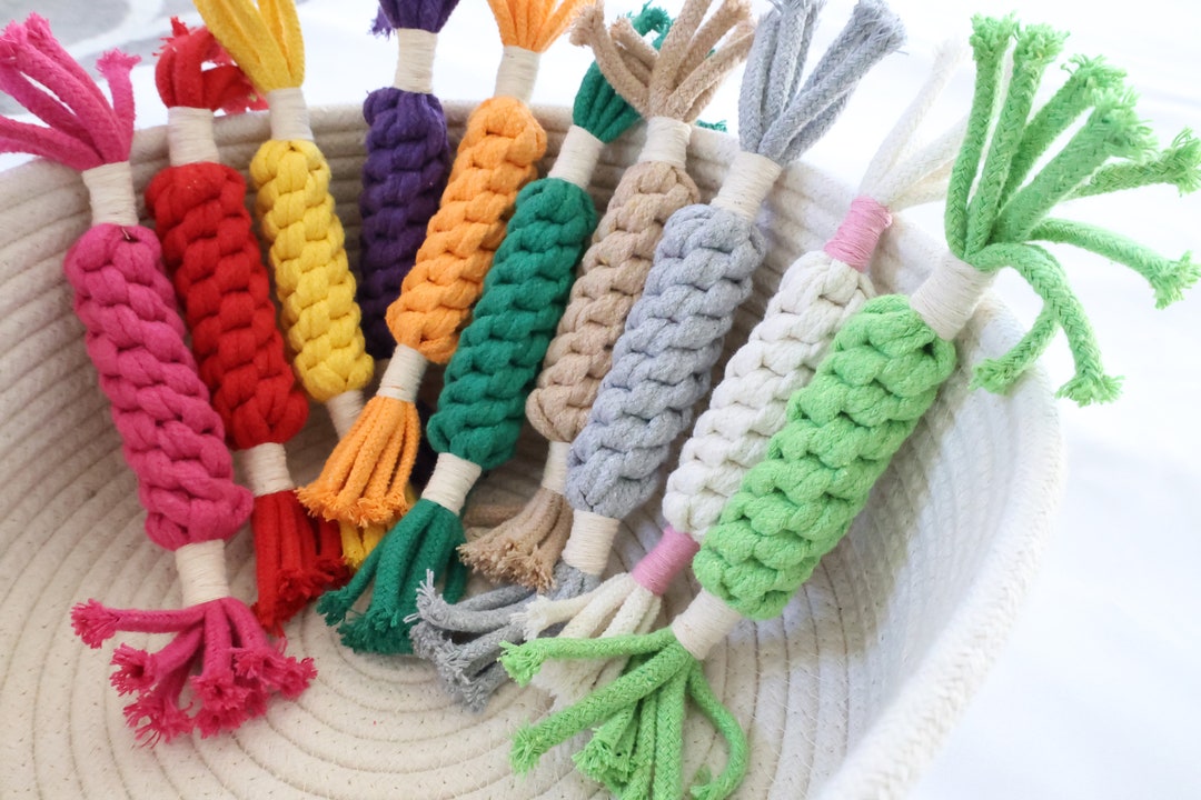 Colorful Candy Dog Toy, Handmade Rope Toy for Dogs, Eco-friendly Cotton ...