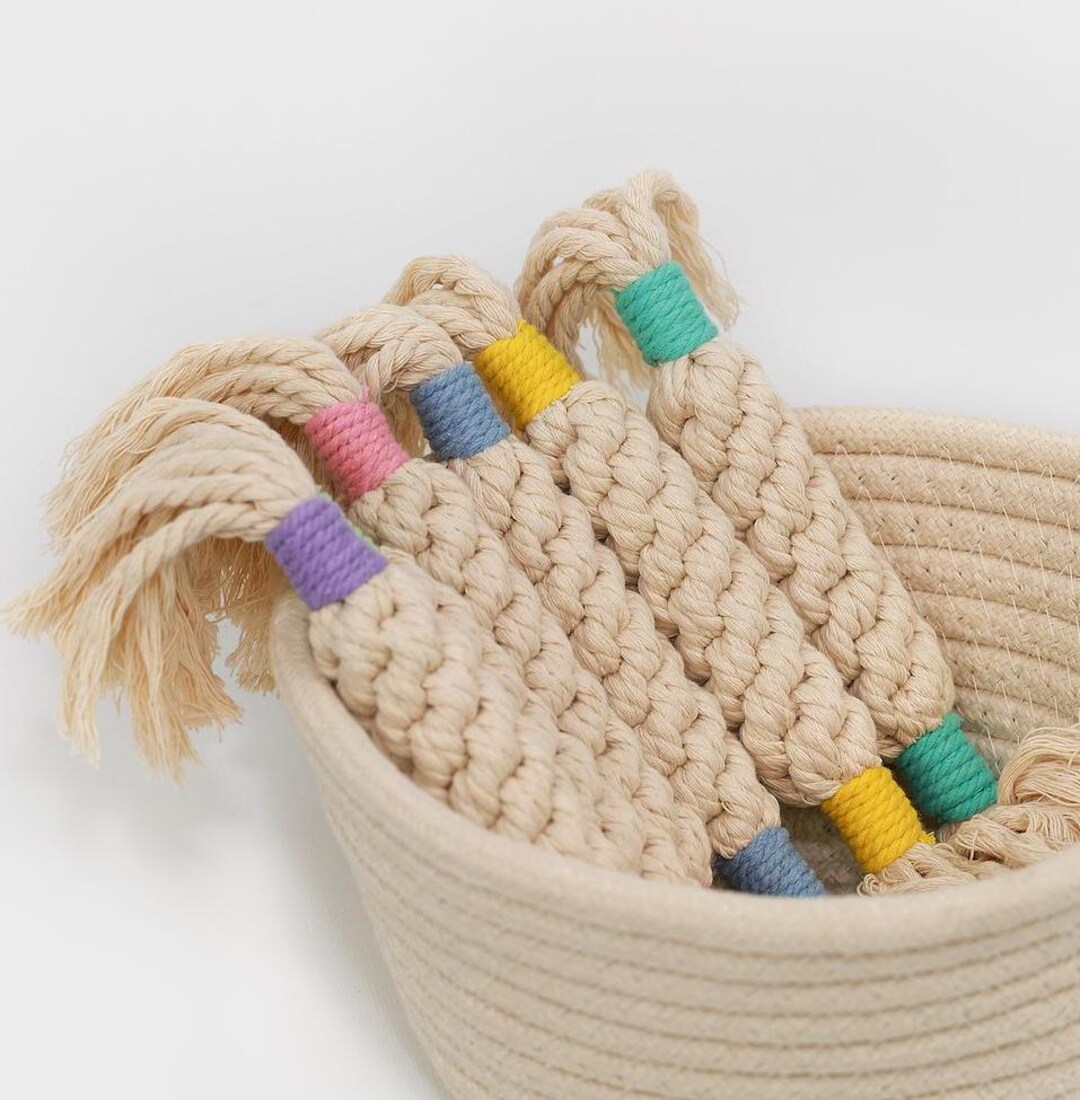 Macrame Candy Dog Rope Toy, Handmade Rope Toy for Dogs, Eco-friendly ...