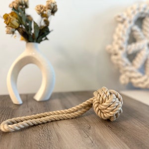 Handmade Sustainable Hemp Tug Rope Ball, Natural Hemp Rope Dog Toy ...