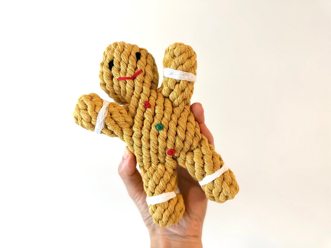 Handmade Sustainable Gingerman Dog Rope Toys - Etsy
