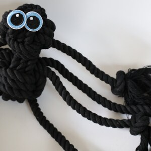 Black Spider Dog Rope Toy, Handmade Sustainable Dog Rope Toys, Toys for ...