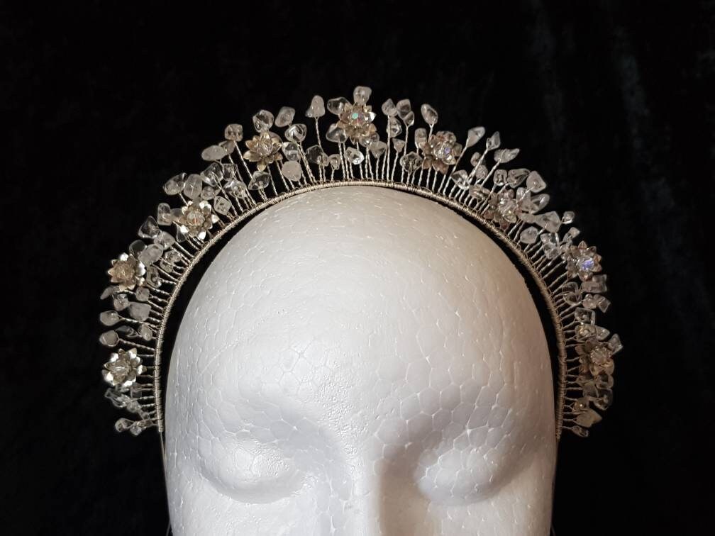 Clear Quartz Crystal Crown Crystal Tiara Starburst Tiara - Etsy UK