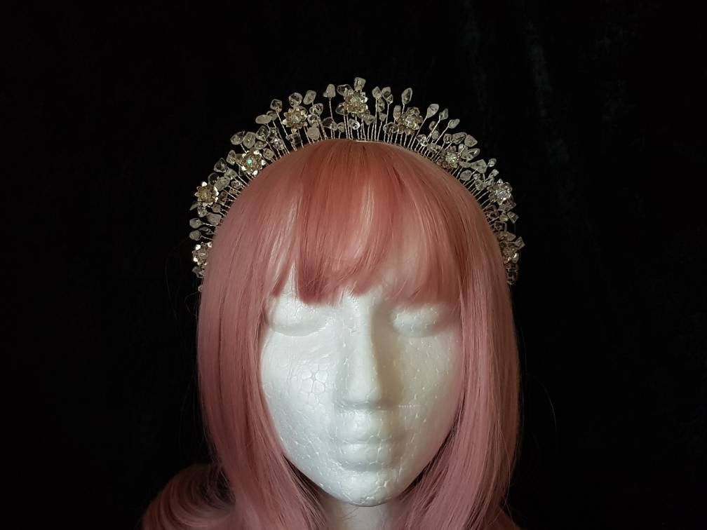 Clear Quartz Crystal Crown Crystal Tiara Starburst Tiara - Etsy UK