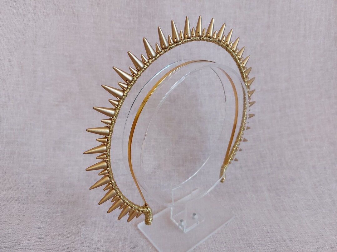 Gold Halo Crown Gold Spike Halo Madonna Headpiece Bridal - Etsy