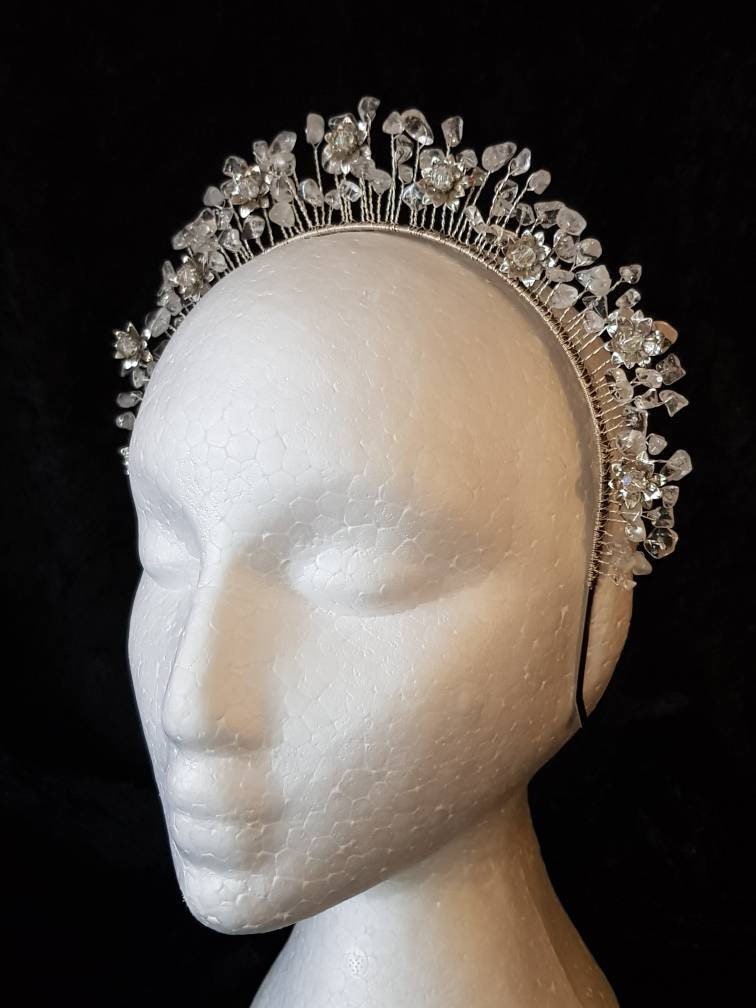 Clear Quartz Crystal Crown Crystal Tiara Starburst Tiara - Etsy UK
