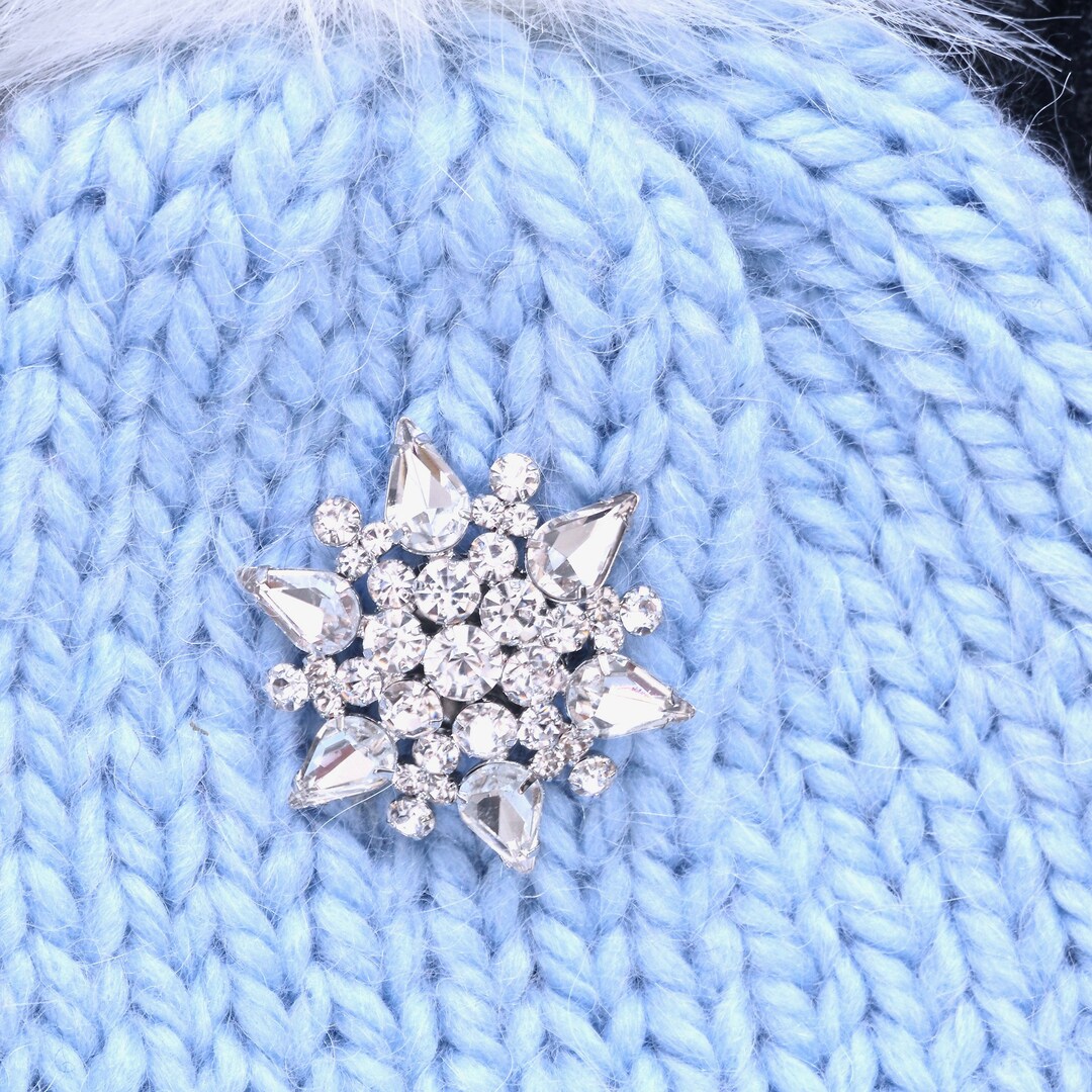 Starburst Rhinestone Button Silver Tone Shank Back 1.75 Inch - Etsy