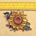 Sunflower Pin STUNNING Rhinestones Lapel Hat Scarf Denim Jacket Pin ...