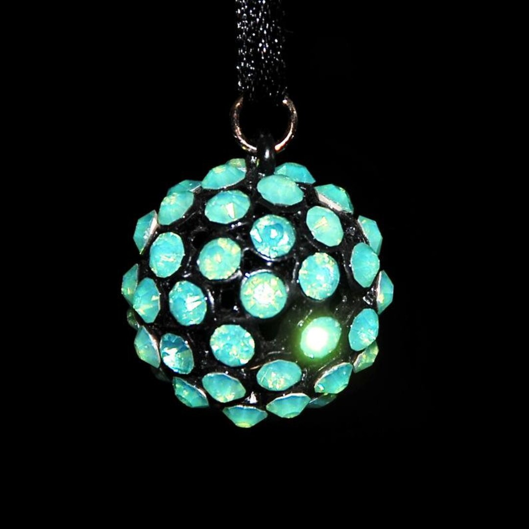 Large Milky Aqua Rhinestone Sphere Ball Jewelry Making Necklace ...