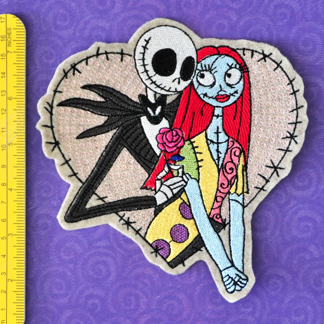 Jack & Sally Skellington Iron on or Sew on Clothing Patch 6 X 6 Inches ...