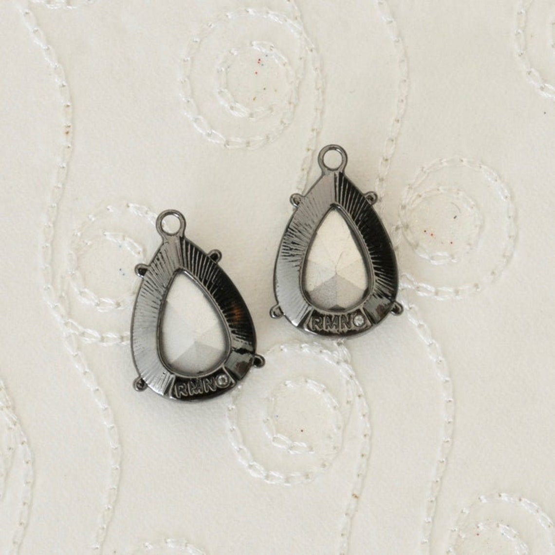 Spectacular Set Smokey Black Cut Glass Pear Shaped Drops - Etsy