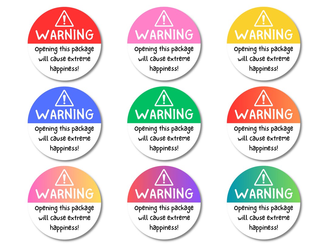 400x Warning Opening This Package Will Cause Extreme Happiness Stickers ...