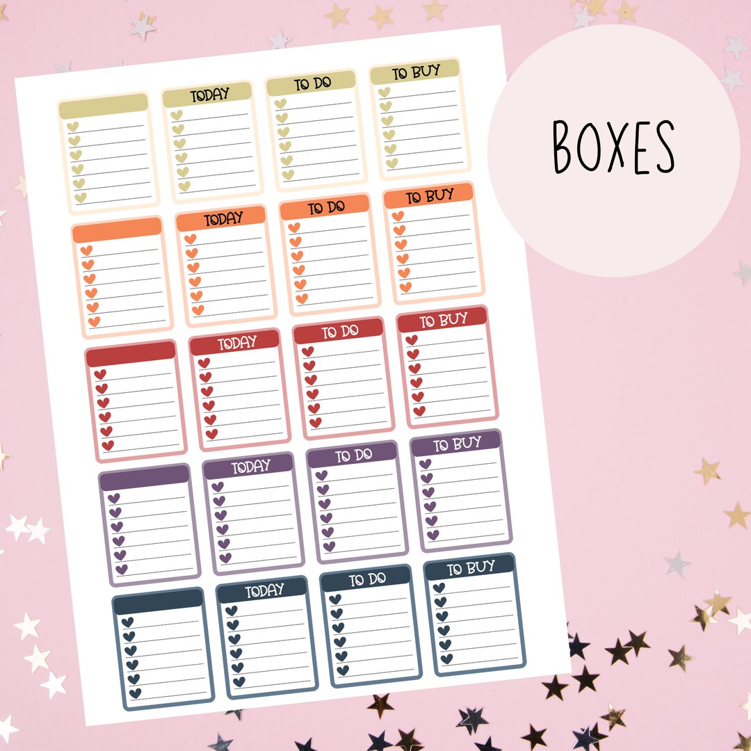 Boxes Planner Sticker Sheet - Etsy