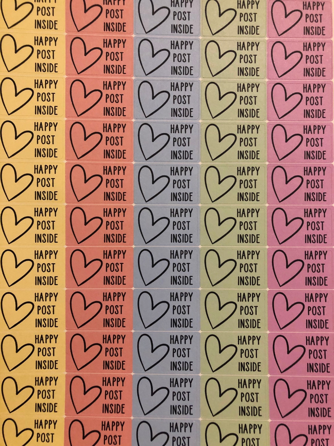 Coloured Happy Post Stickers, Happy Post Stickers, Happy Post, Rainbow ...