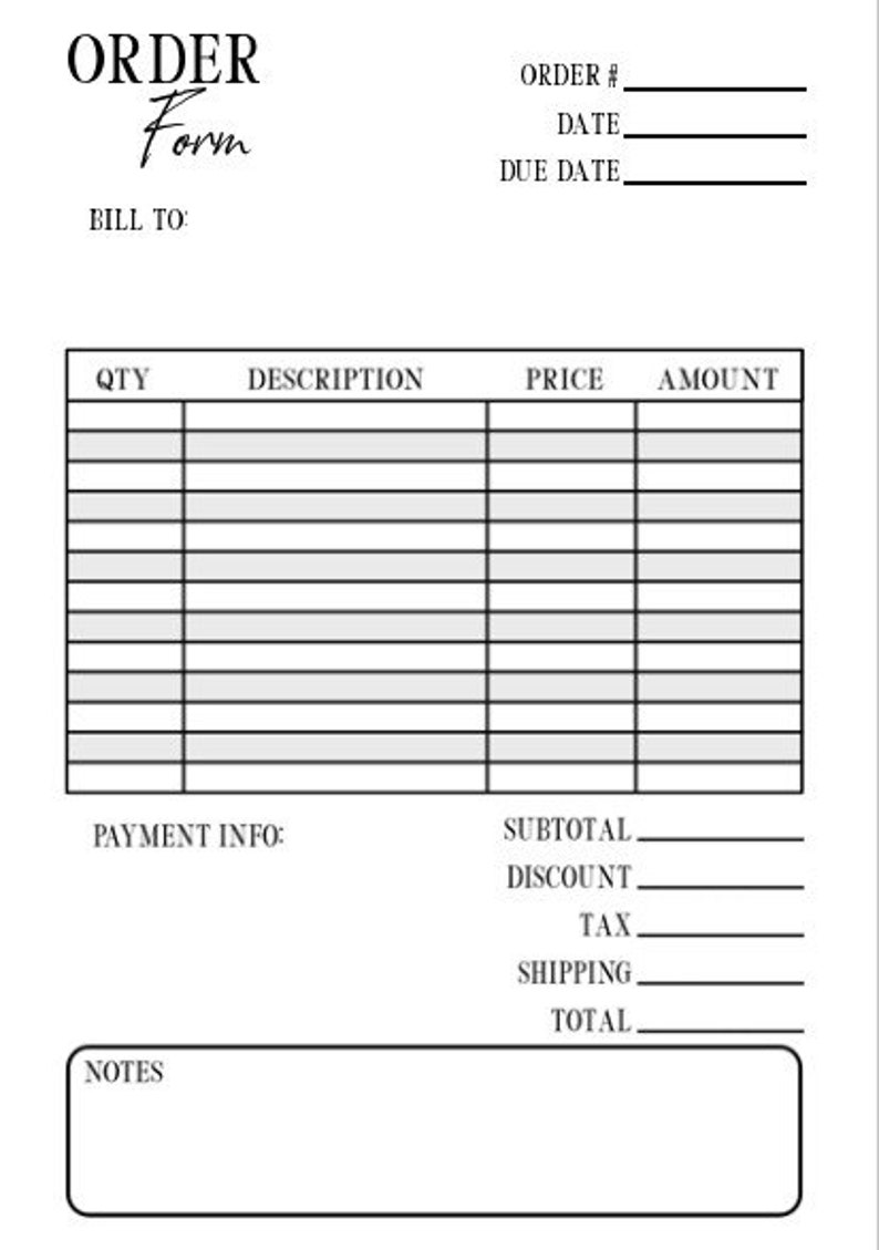 Order Book Business Order Book Small Business Order Book - Etsy