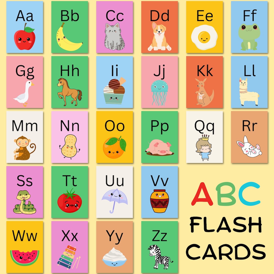 ABC Alphabet Flash Card Physical Cards Class Pack Education Supplies ...