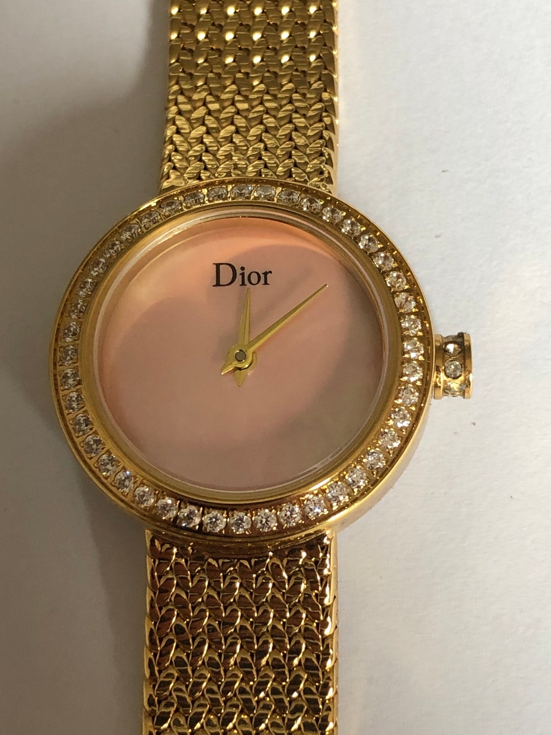 Ladies Christian Dior Wrist Watch Gold Plated Crysals - Etsy