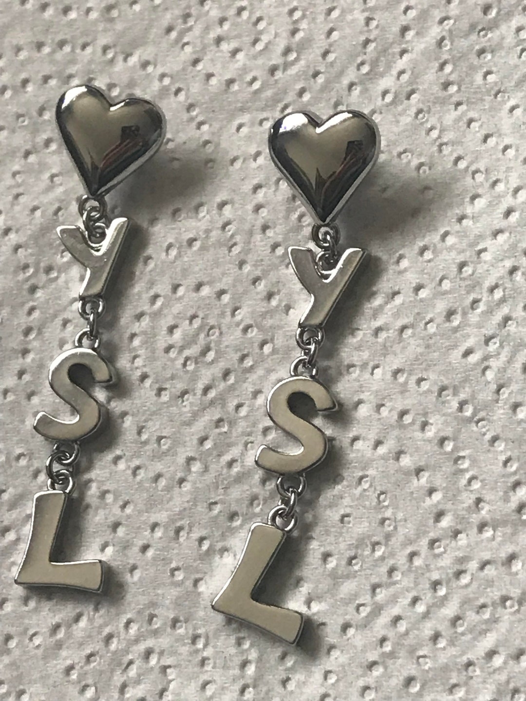 YSL Yves Saint Laurent Dangle Earrings - Etsy YSL Yves Saint Laurent Dangle Earrings - Etsy