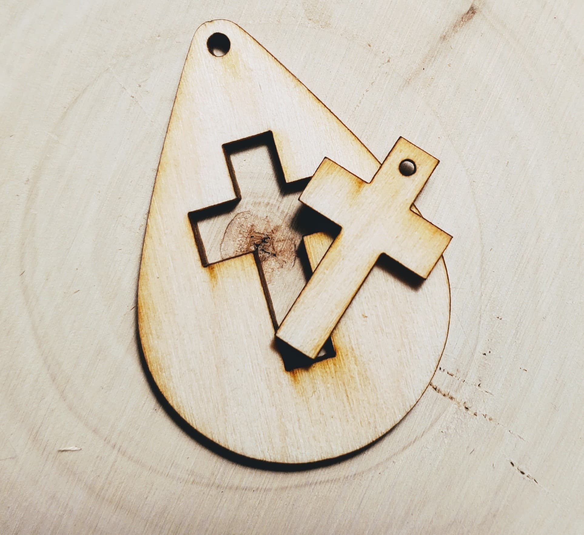 DIGITAL FILE ONLY for Laser Cut Wood Teardrop Cross Earrings - Etsy