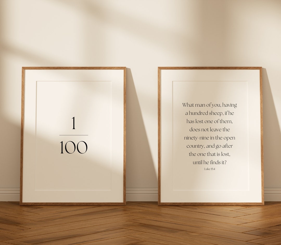 ONE OUT OF 100 Minimal Bible Verse Decor, Christian Digital Print ...