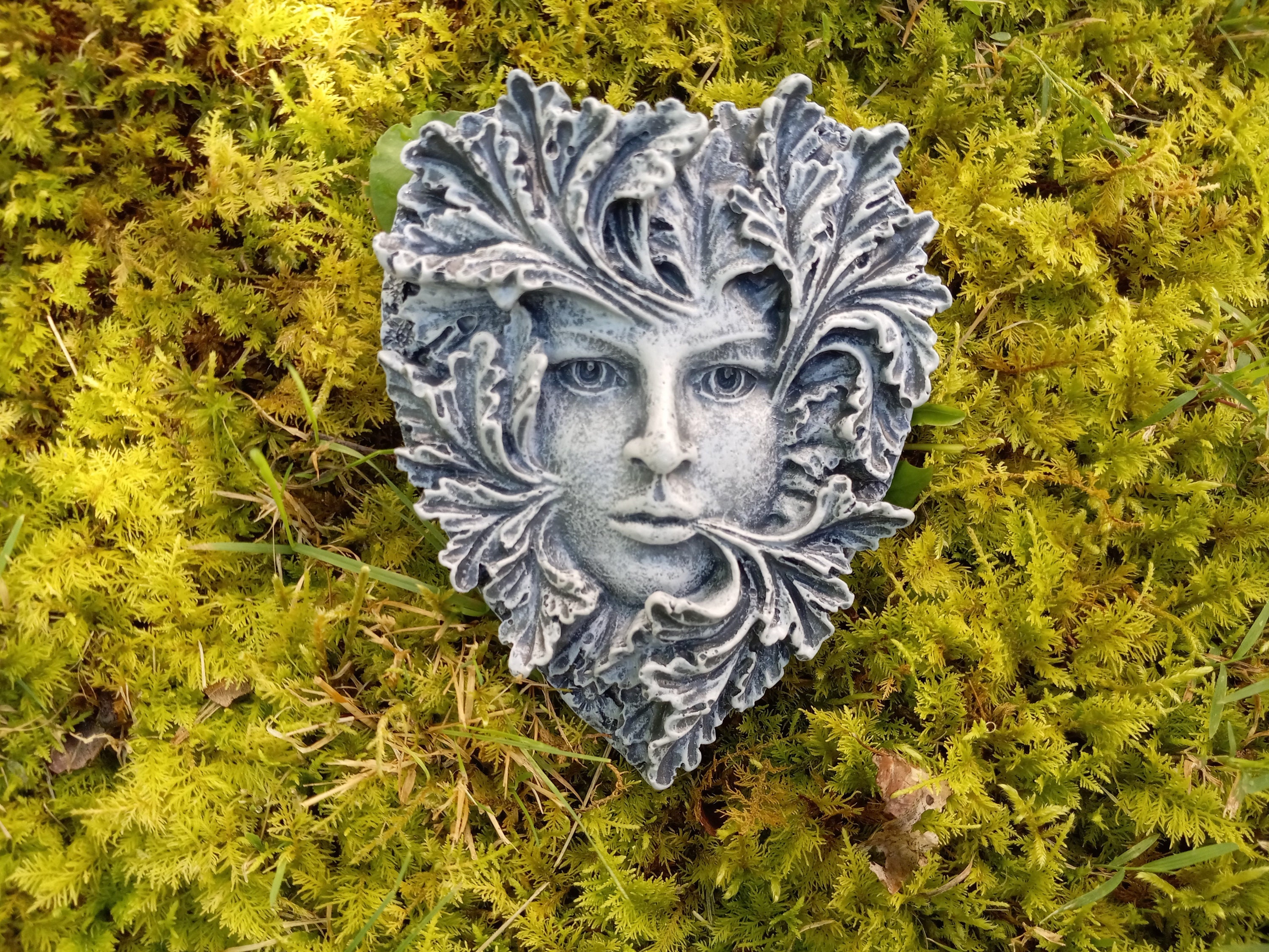 Goddess Tree Spirit Ornament, Miniature Goddess, Green Woman Plaque ...