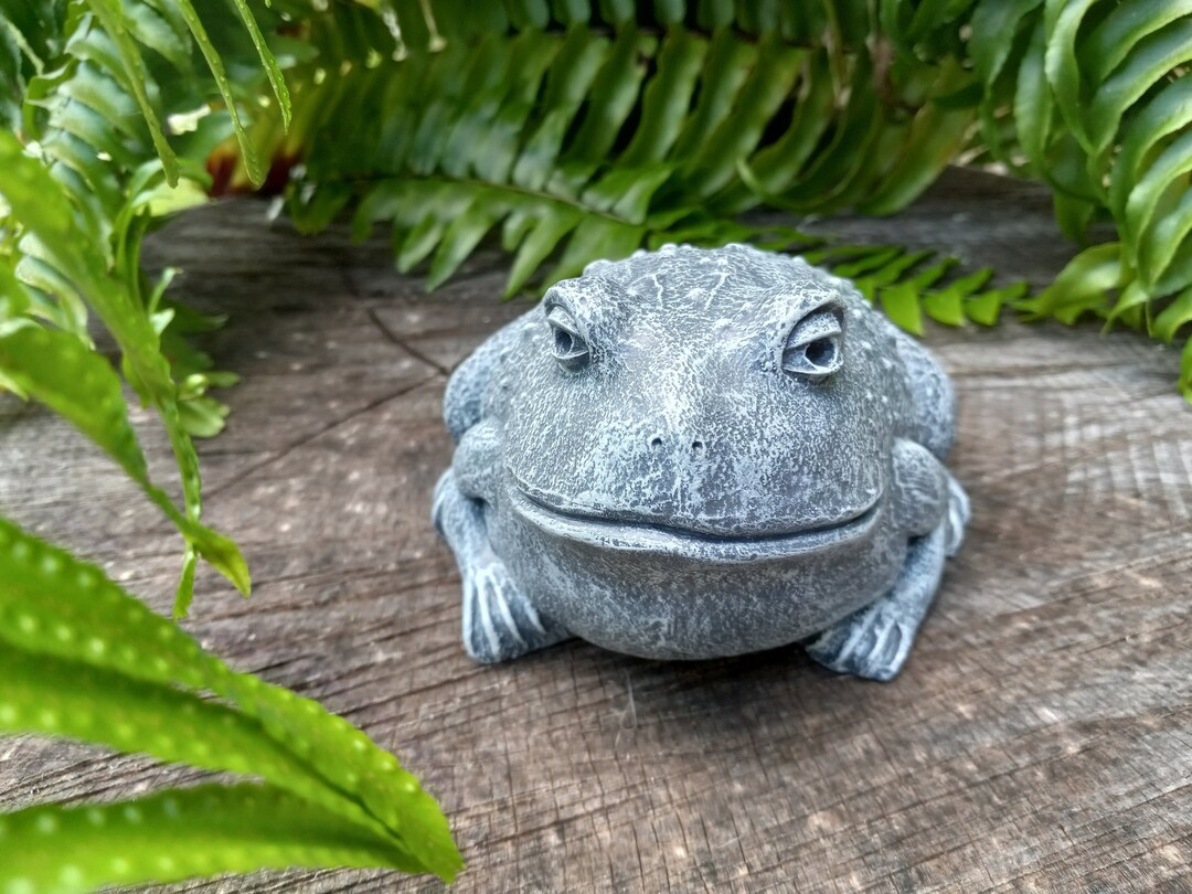 Frog Statue, Handmade Toad Statue, Garden Toad Statue, Concrete Toad ...