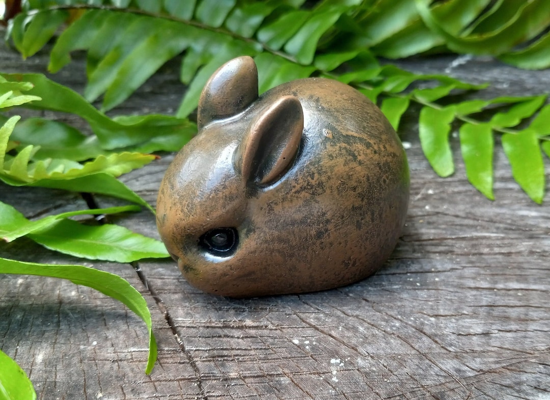 Rabbit Statue, Concrete Bunny Statue, Baby Hare Statue, Fairy Gardens ...
