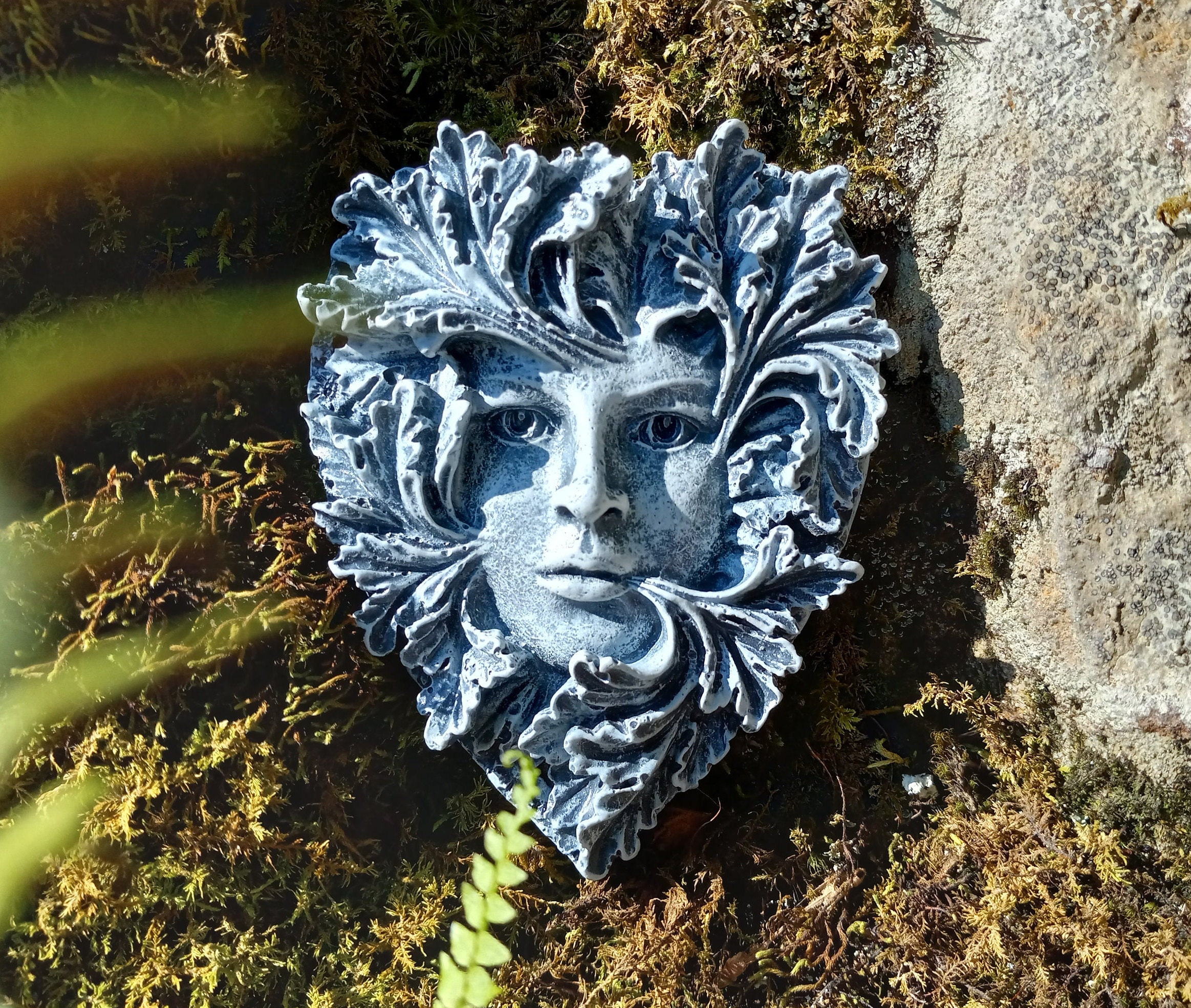 Goddess Tree Spirit Ornament, Miniature Goddess, Green Woman Plaque ...