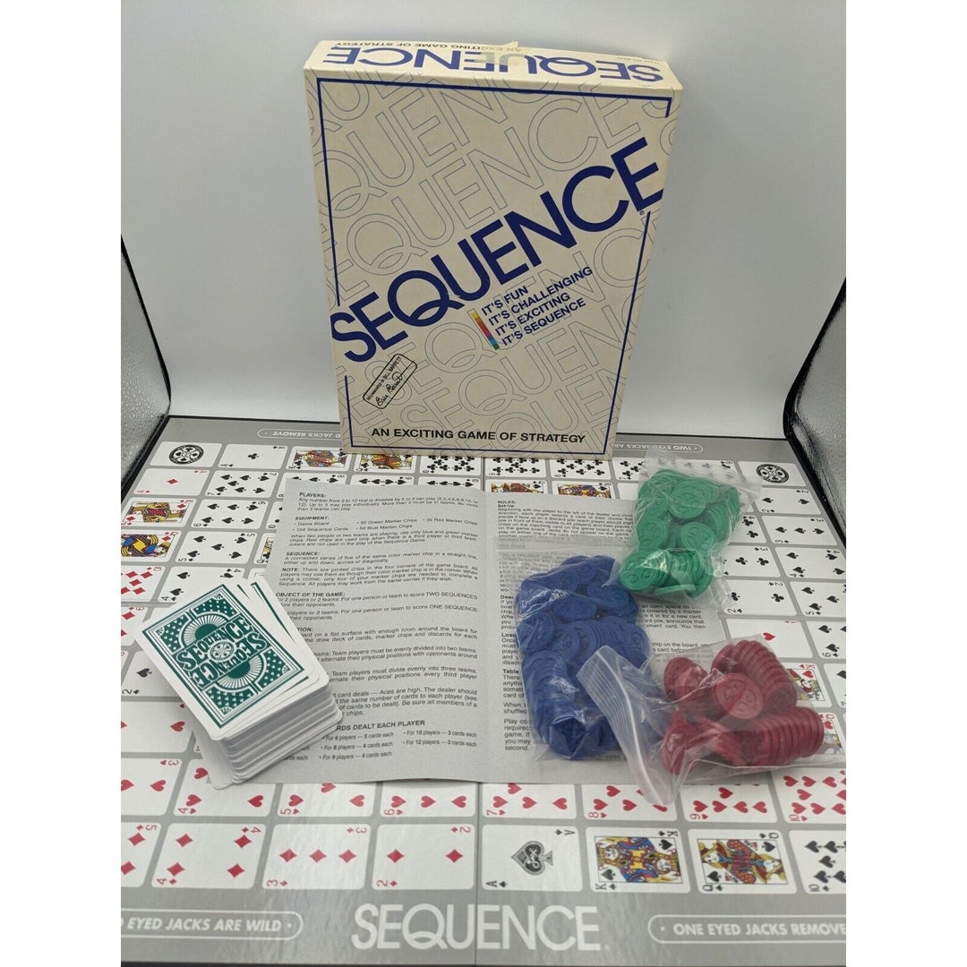 Vintage SEQUENCE Board Game Strategy Game by Jax 1995 COMPLETE Pre-owned 8002 - Etsy