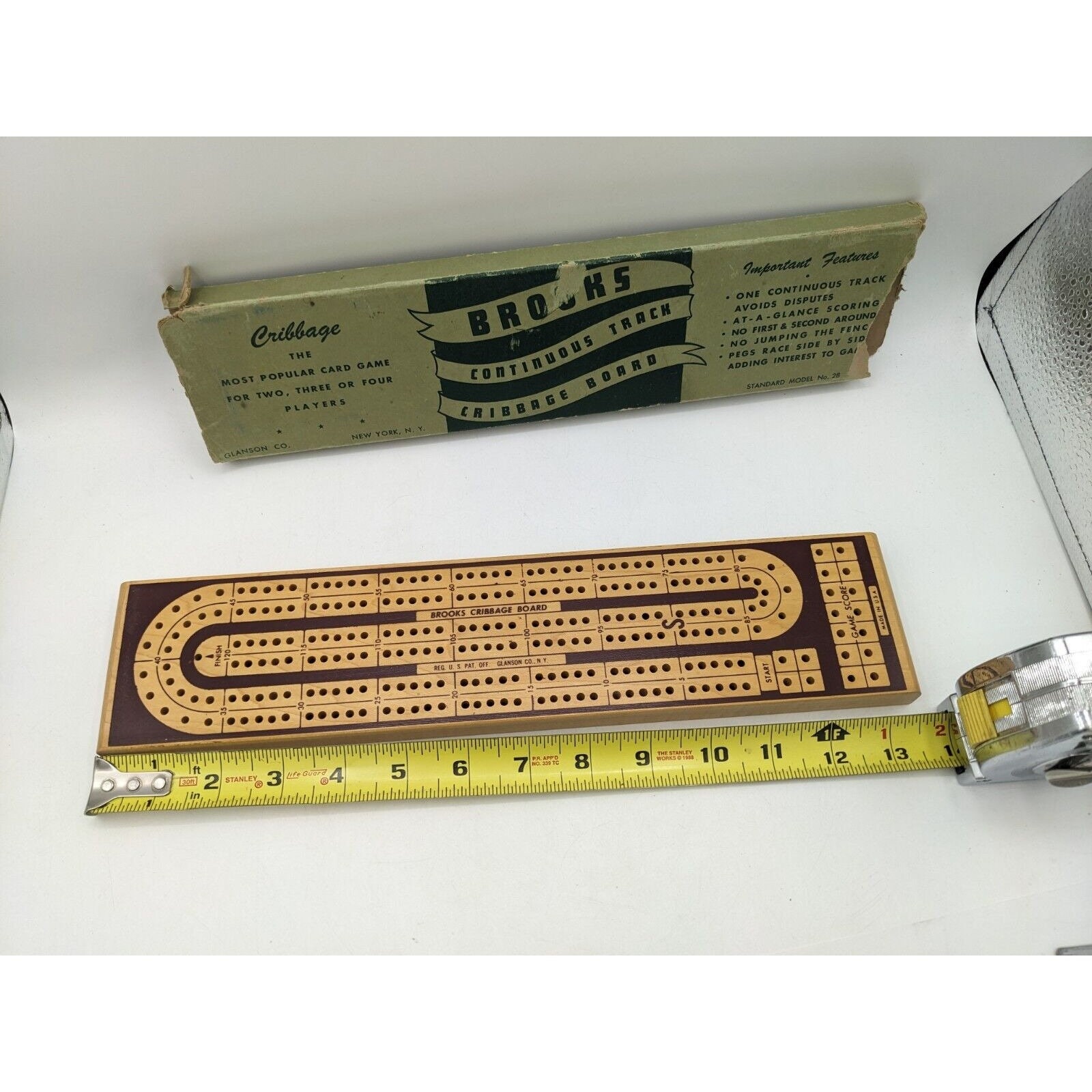 Vintage Wood Cribbage Board Brooks Continous Track 28 Storage - Etsy