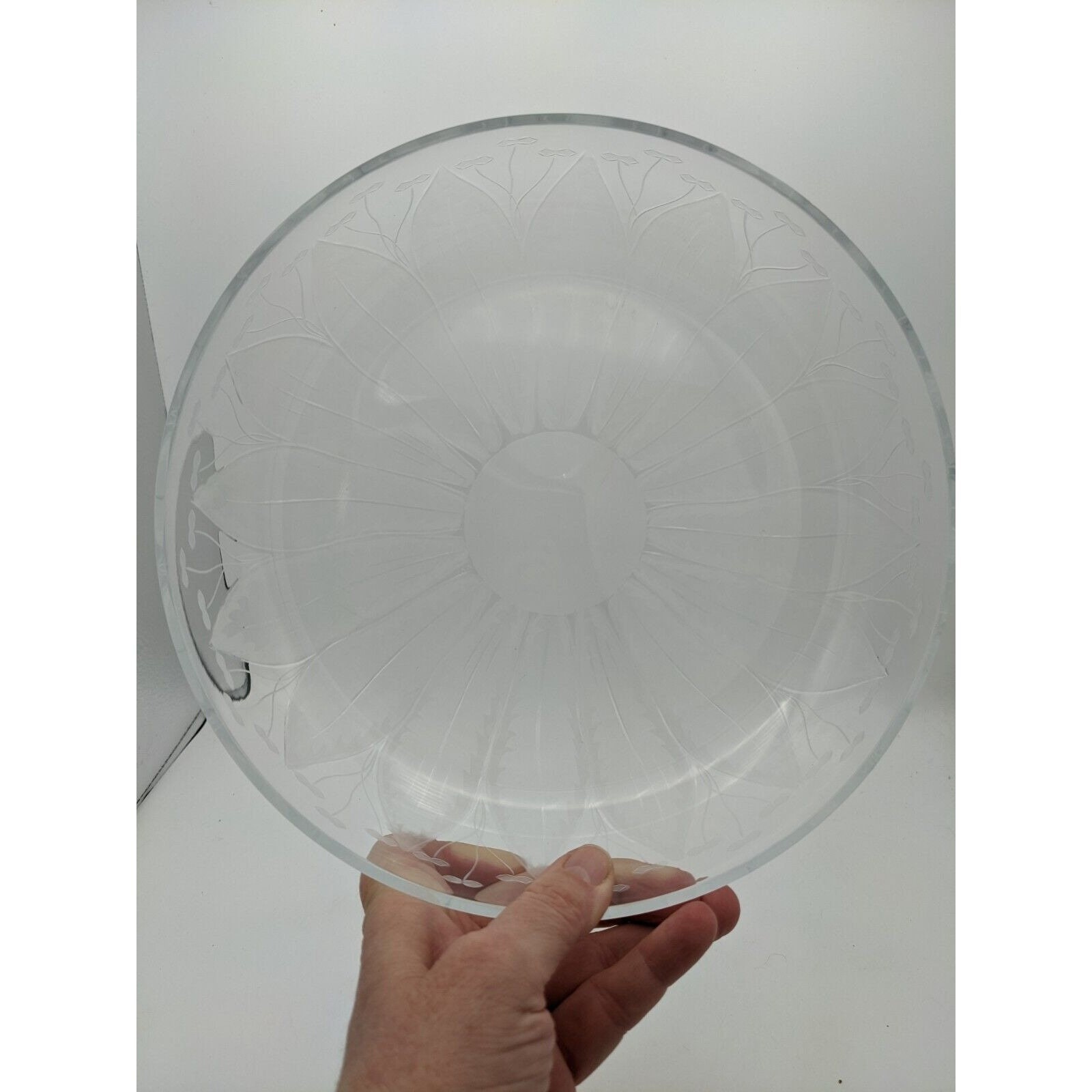 Vintage MMA Art Glass Bowl Etched Flower Design USED With Some ...