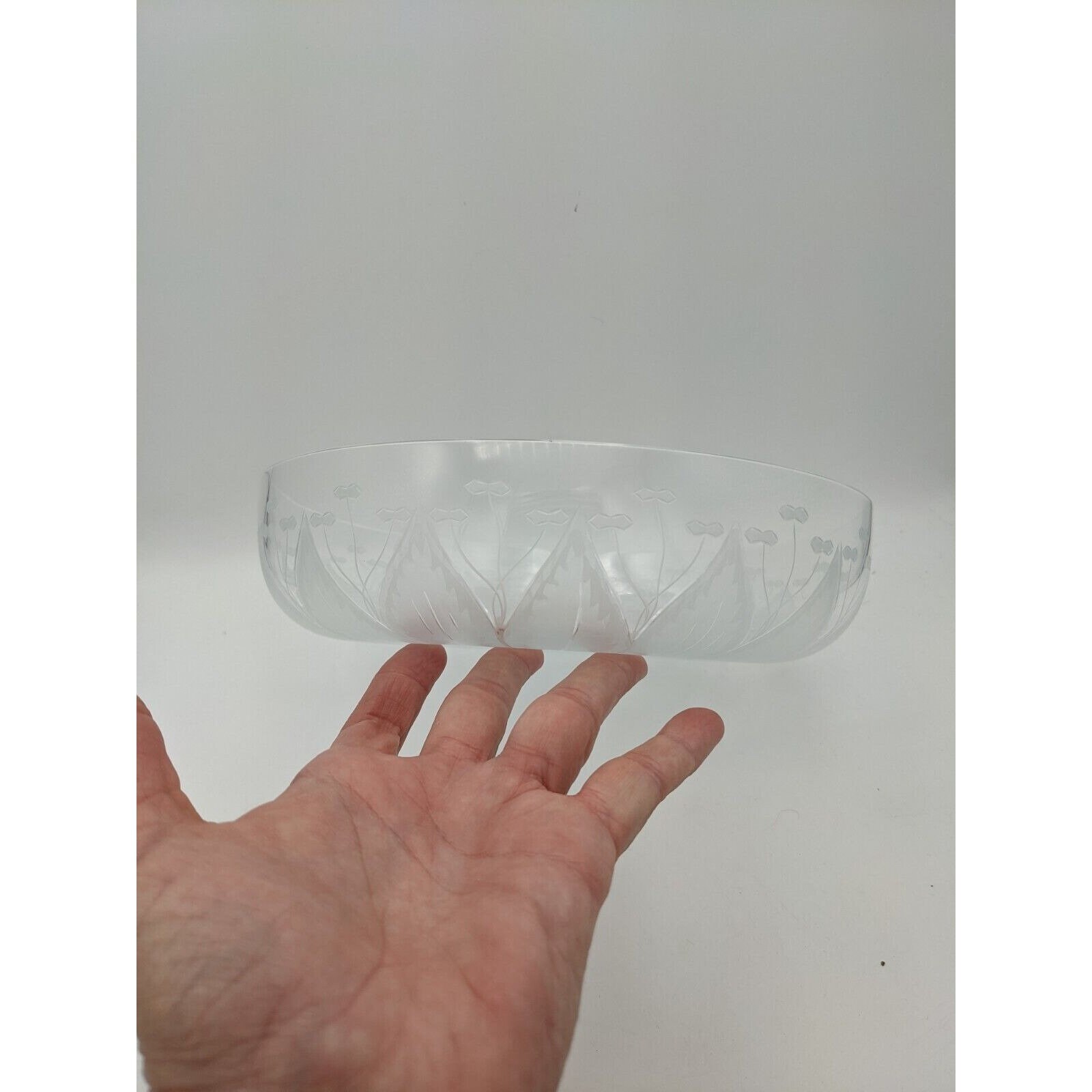 Vintage MMA Art Glass Bowl Etched Flower Design USED With Some ...