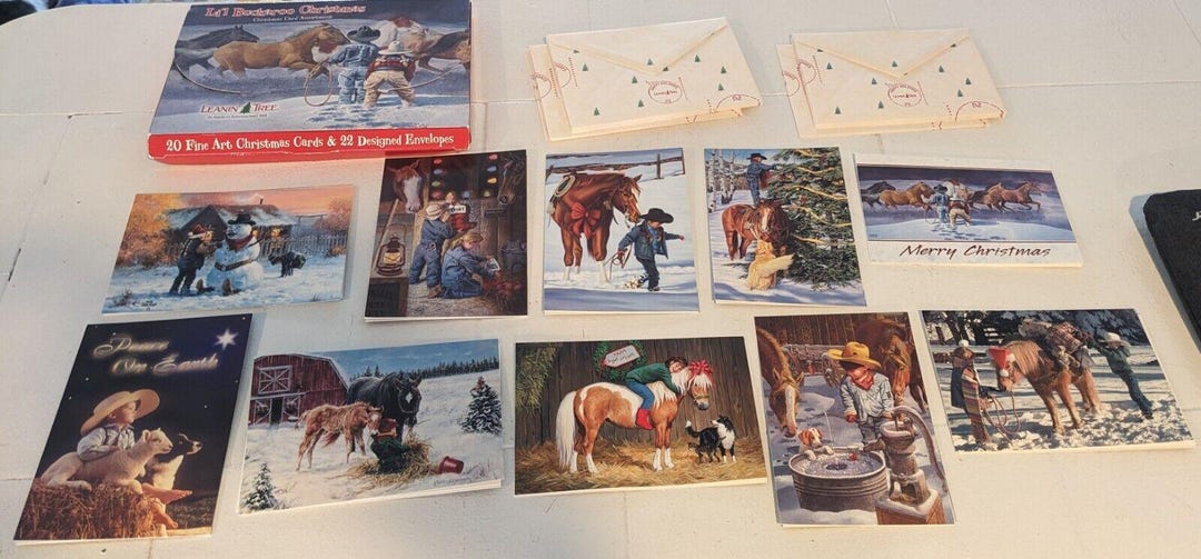 LEANIN TREE Cowboy Christmas Li'l Buckaroo Cards 2 Ea 10 Designs ...