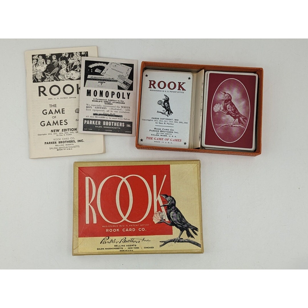 Rook CARD Game Parker Bros 1943 COMPLETE With Rule Book U.S.A. Played ...