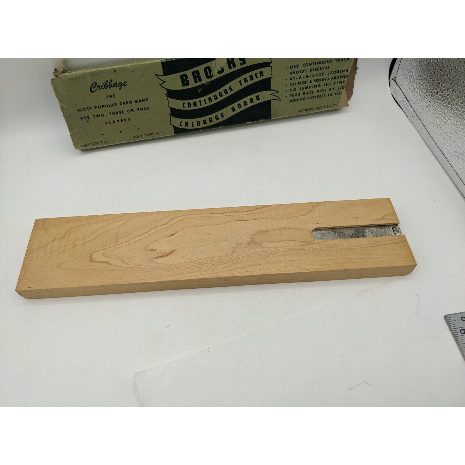 Vintage Wood Cribbage Board Brooks Continous Track 28 Storage - Etsy