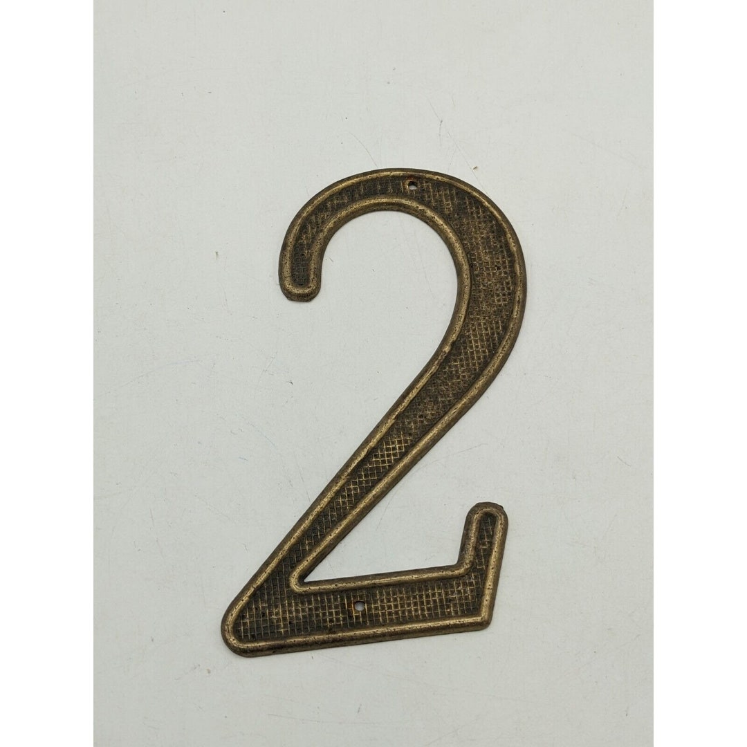 Vintage 2 Solid Brass Residential House Brass Number 4 Inch Previously ...