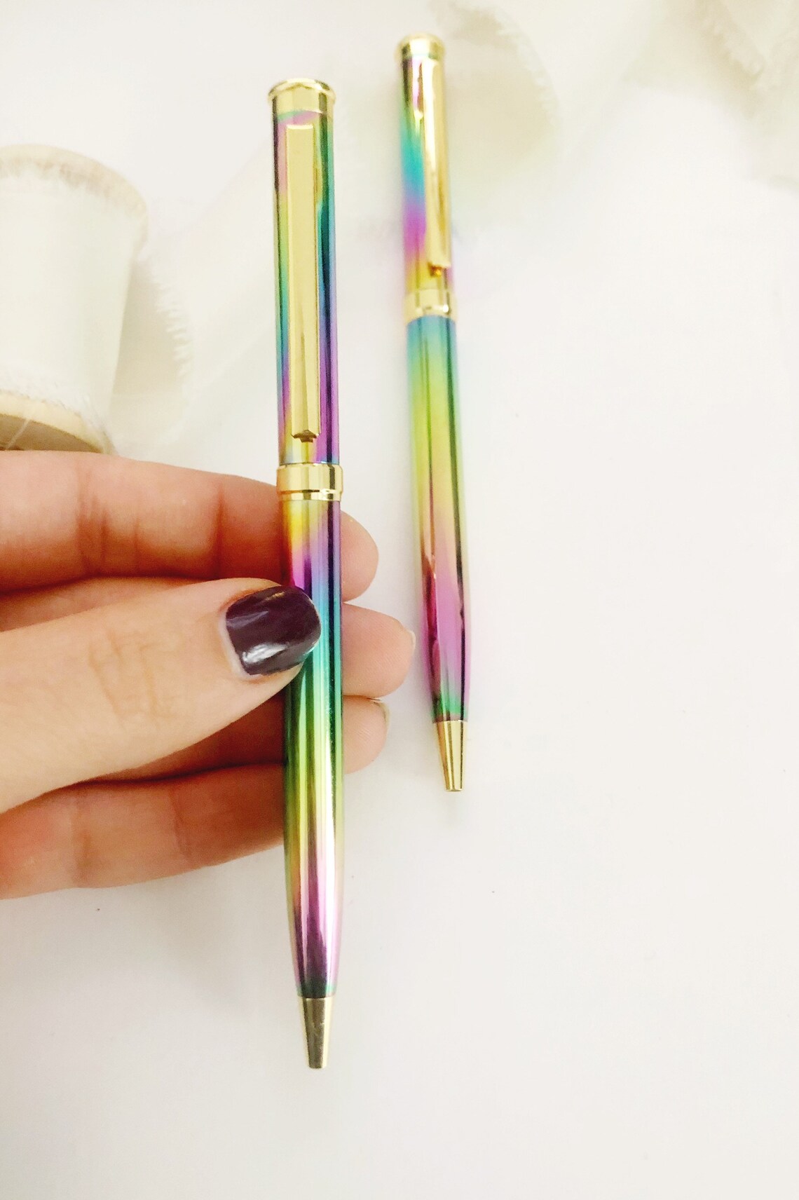 Rainbow Gold Pen Girly Pen Multicolor Pen Pretty Pen - Etsy