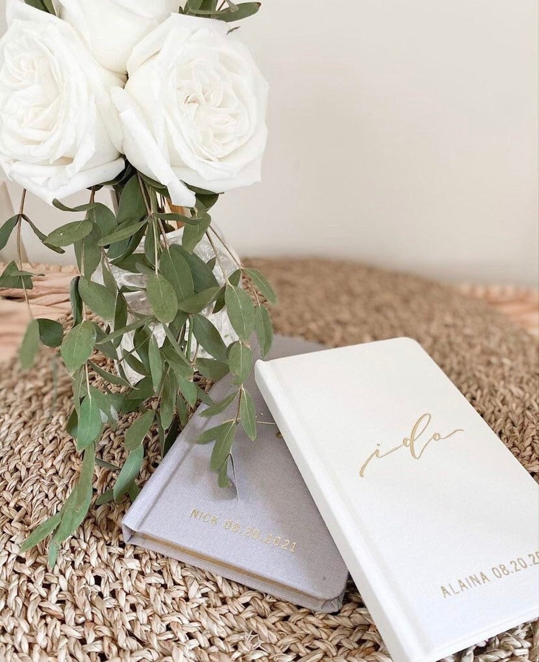 I Do Linen Vow Journal Book, His and Her Vows, Vow Journal, Vow Book ...