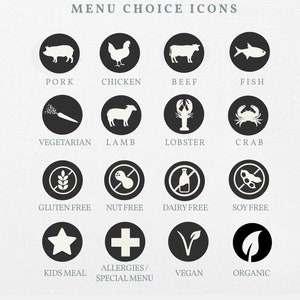 MEAL CHOICE Rubber Stamps,menu Icon Stamps, Place Card Meal Stamp, Food ...