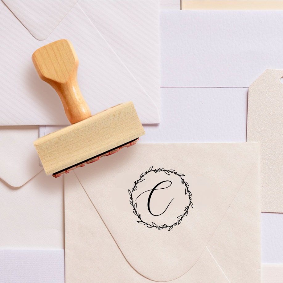 Custom Initial Stamp Custom Personalized Stamp Round Stamp | Etsy