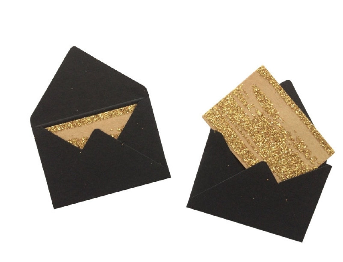 50 Mini Black Envelopes Black wedding envelopes mini | Etsy