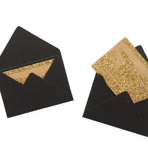 50 Mini Black Envelopes, Black Wedding Envelopes, Mini Envelopes, Rsvp ...