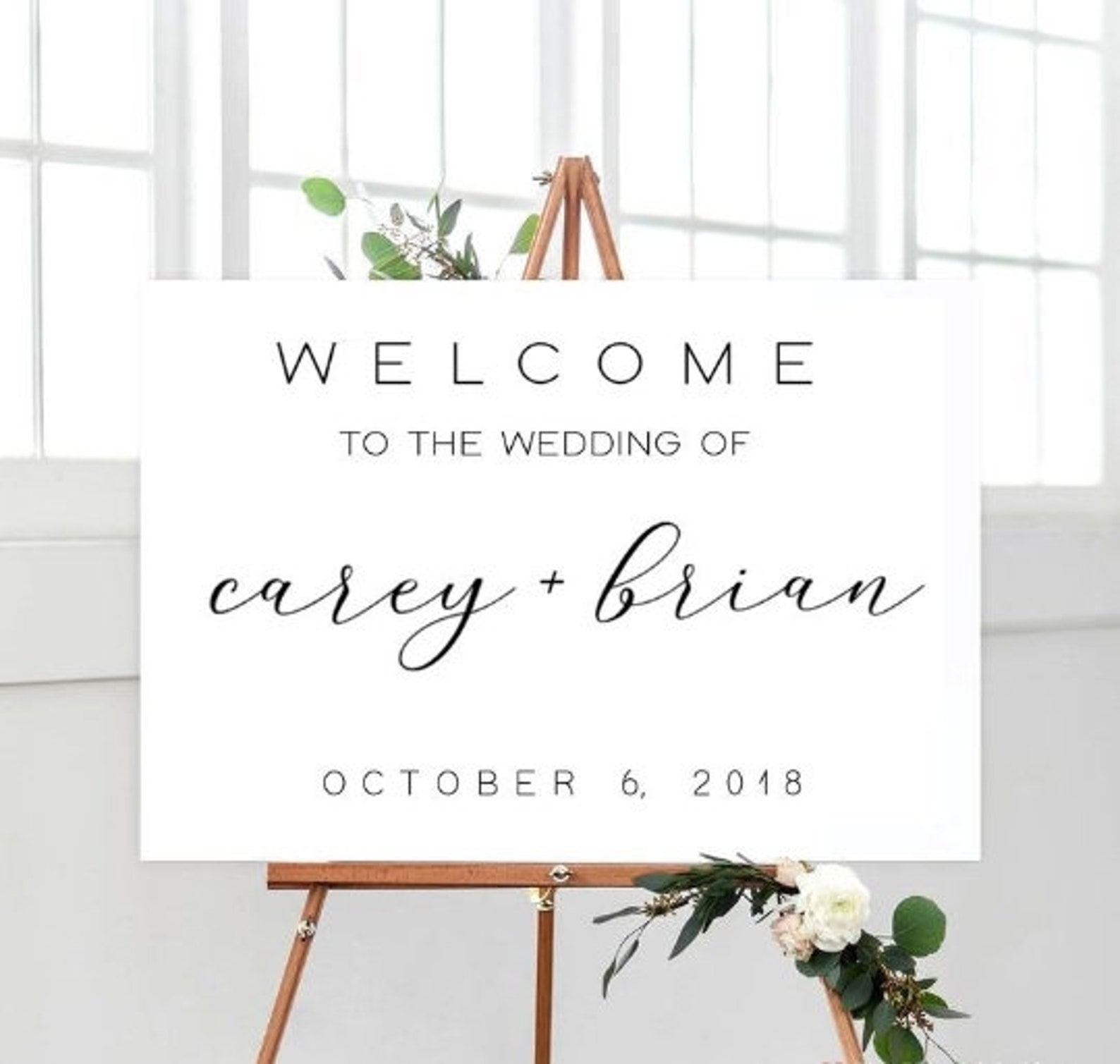 Cursive Wedding Welcome Sign Minimalist Wedding Decor - Etsy