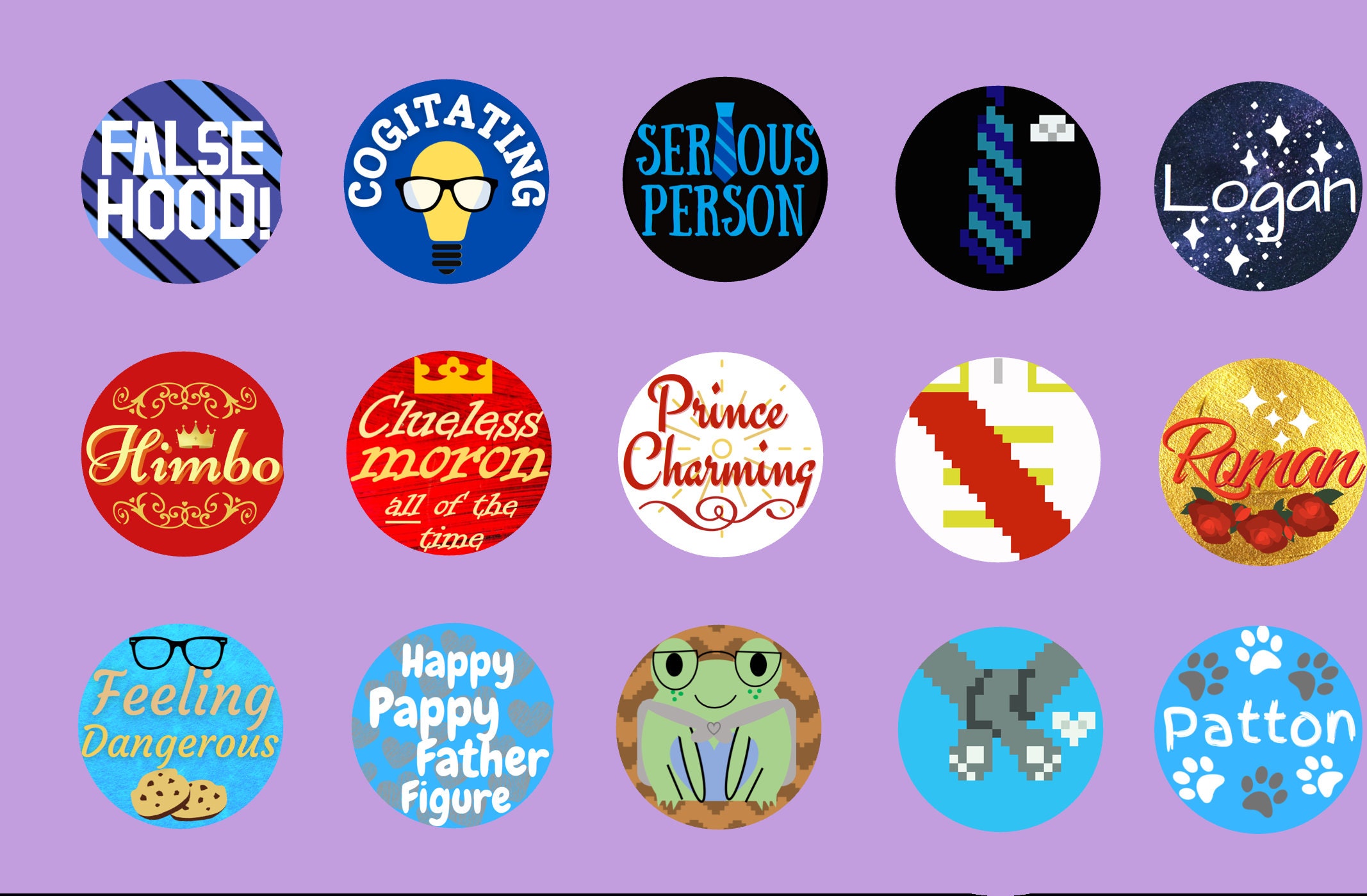 Sanders Sides Pin Badges 25mm, Logan Patton Roman Virgil Janus and ...