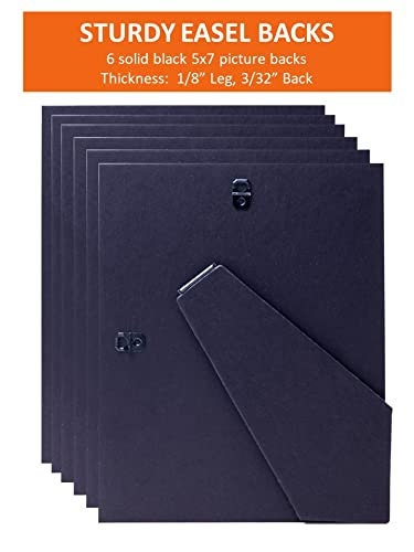 Adjustable DIY Easel Backs 5 X 7 Solid Black Cardboard Back Fits Most ...